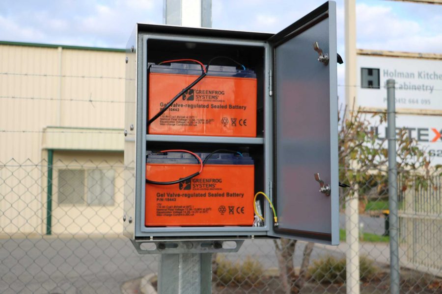 Efficient Pole Mounted Battery Box from Green Frog Systems